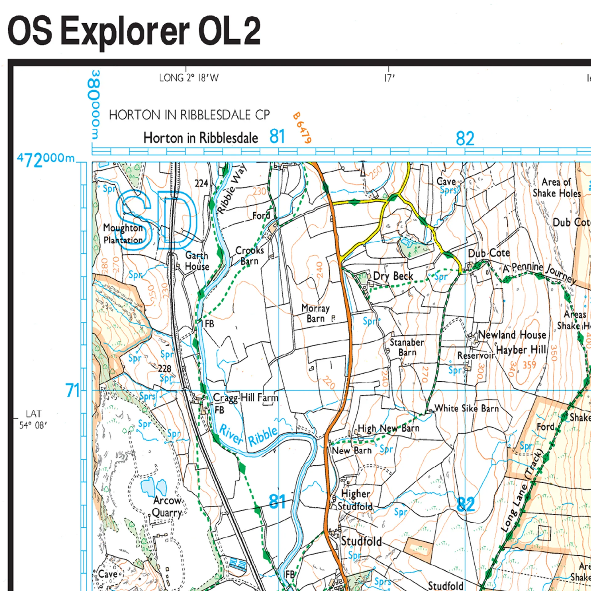 Ordnance Survey OL2 Active Map Yorkshire Dales - Southern and Wes